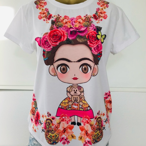 Tops | Nwot From Mexico To You Frida Kahlo Wearable Art Print Top Size ...
